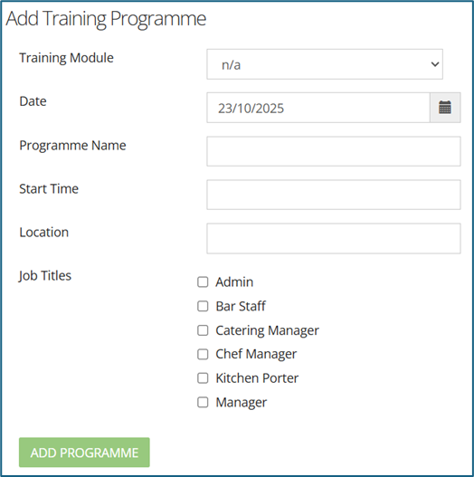 Training – IndiCater